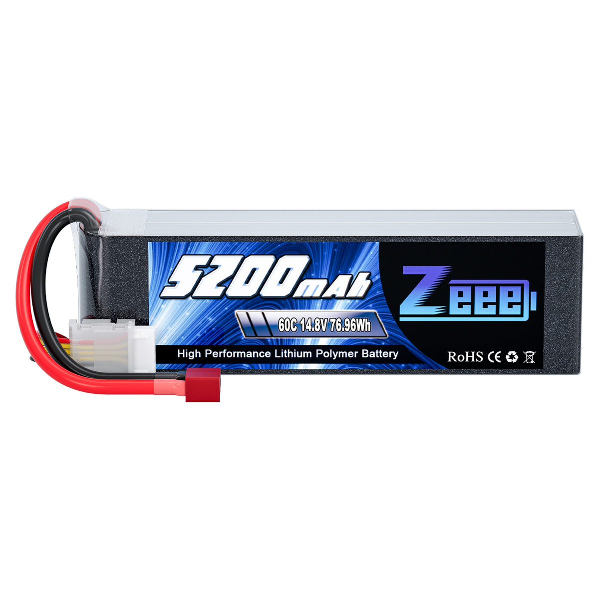 Zeee 4S Lipo Battery 5200mAh 14.8V 60C Soft Case with Deans T Plug for