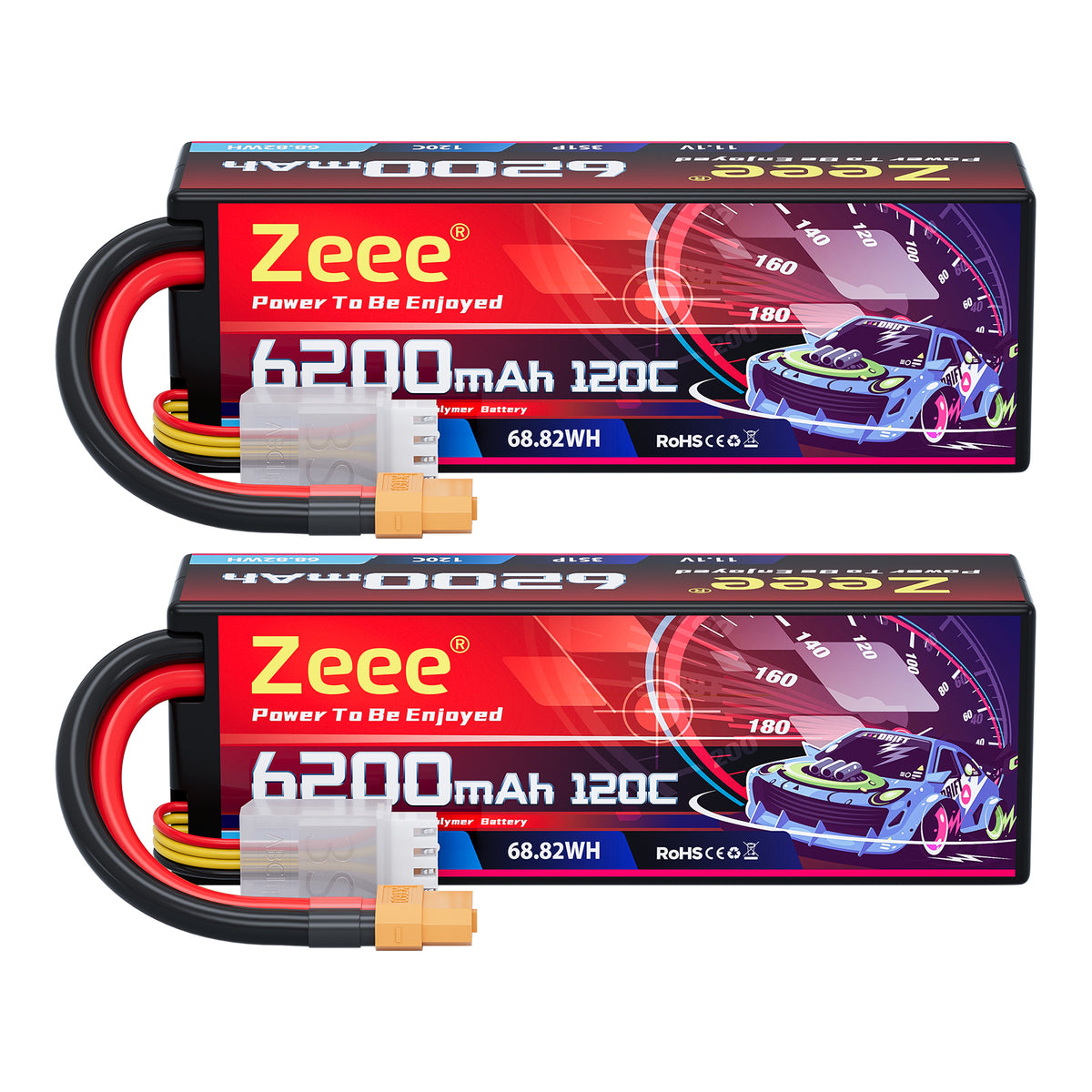 Zeee 3S Lipo Battery 6200mAh 11.1V 120C Hard Case with XT60 Connector
