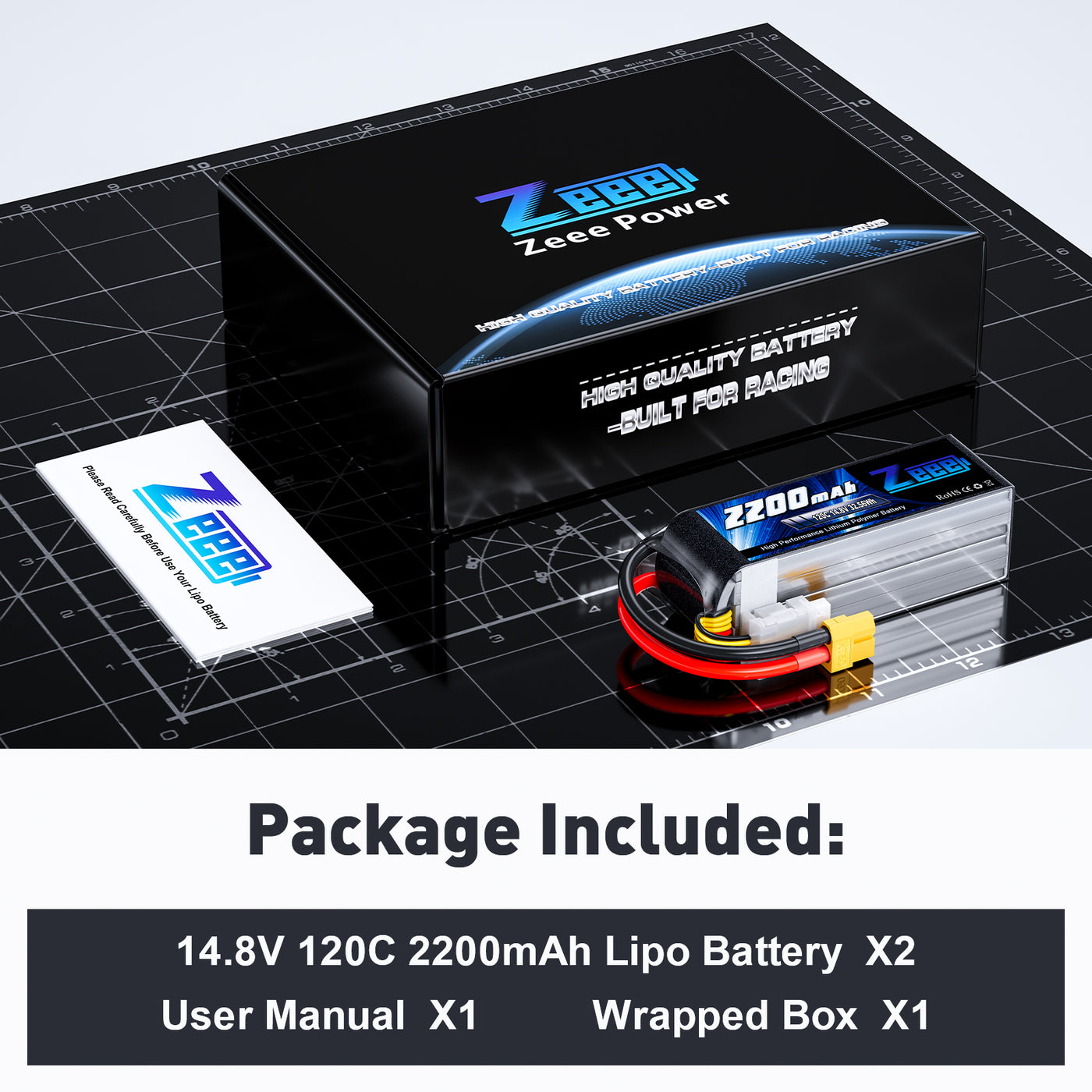 Zeee 4S Lipo Battery 2200mAh 14.8V 120C with XT60 Plug RC Graphene Bat