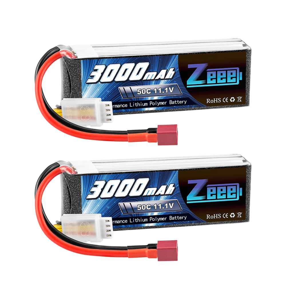 Zeee 3S Lipo Battery 3000mAh 11.1V 50C with Deans T Connector for RC A