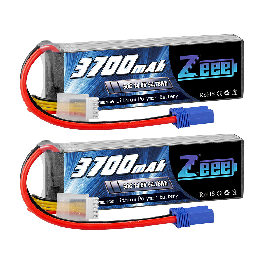 Zeee 4S Lipo Battery 3700mAh 14.8V 60C Soft Case with EC5 Plug for RC